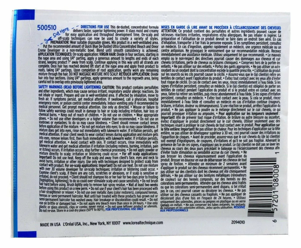Loreal QUICK BLUE POWDER BLEACH PACKS 1/DL 1 OZ (1 Count).
